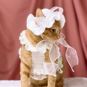 Cat Lady Bow Costume, Bonnets for Cats, Princess Dress for Pets ...