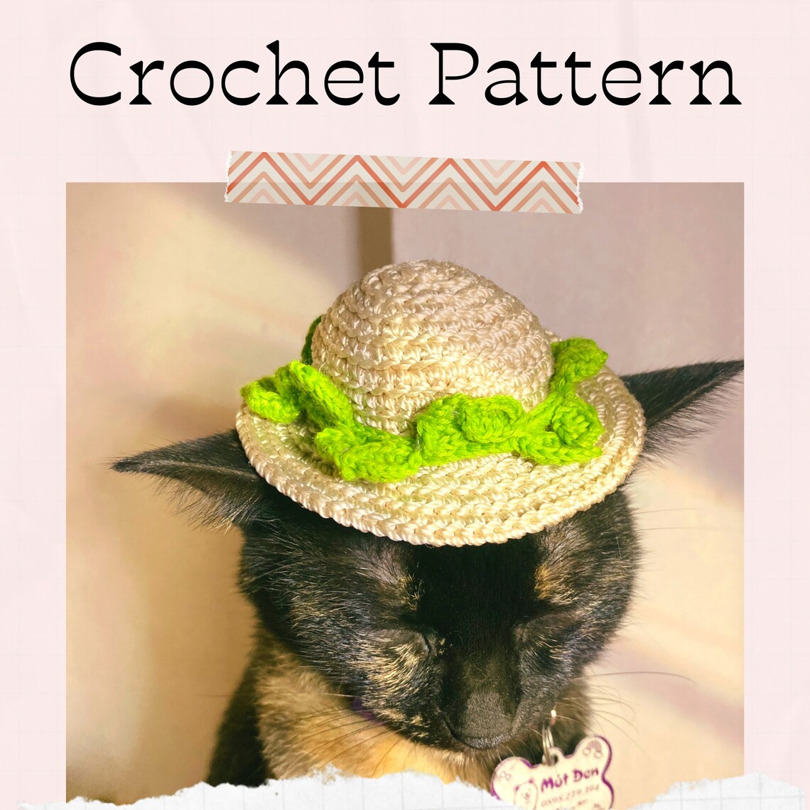 Crochet Pattern: Straw Hat for Cats PDF Instructions for Cat - Etsy