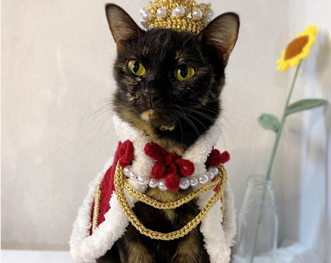 Royal Prince Nobility Clothes for Cats, Prince Crown for Cats, Handmade ...