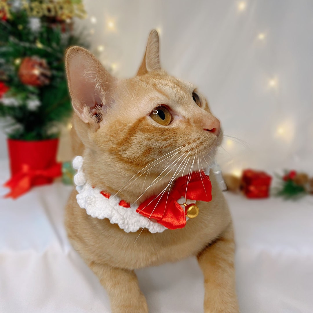 Christmas Pet Collar With Bowtie Handmade Pet Collar Gifts for Pet ...