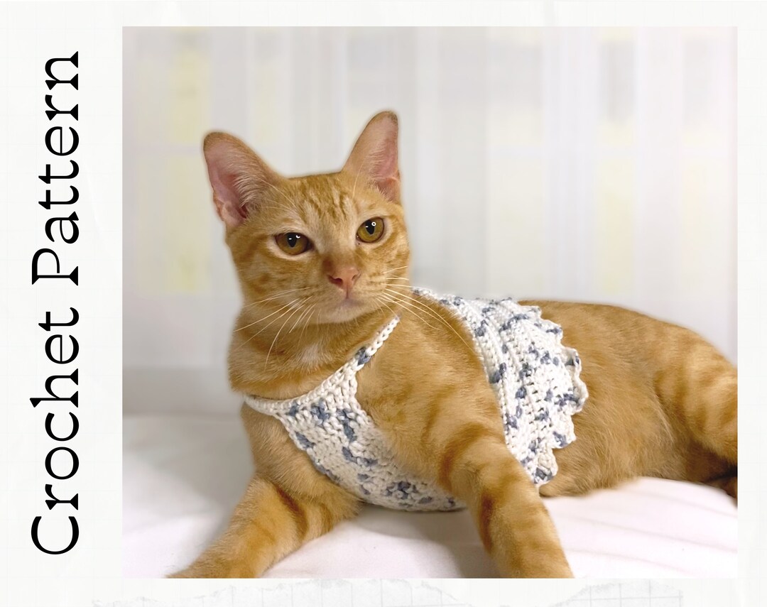Crochet Pattern: Cat Summer Crochet Camisole, Egg Costume for Cats ...