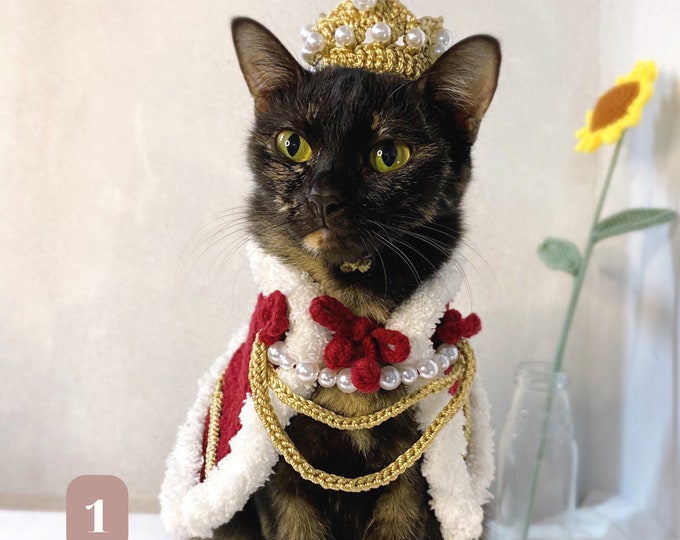 Royal Prince Nobility Clothes for Cats, Prince Crown for Cats, Handmade ...