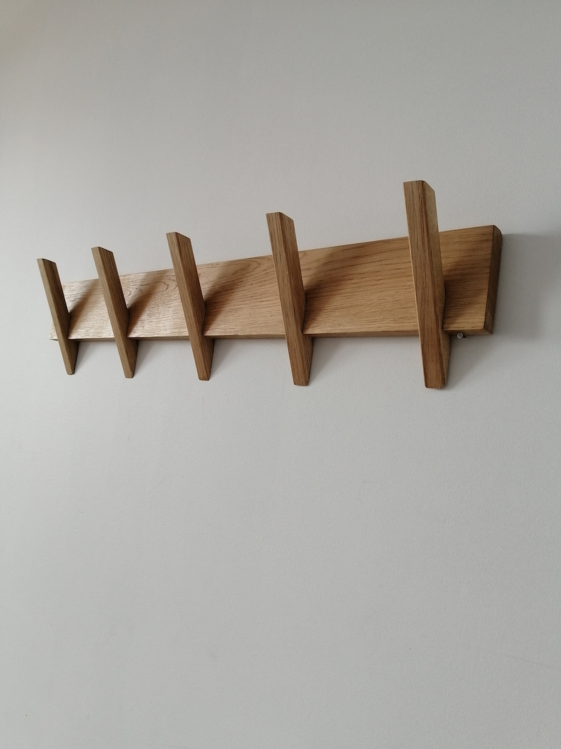 Eiken rek / Houten kapstok / Wandmontage kapstok / Modern rek - Etsy ...