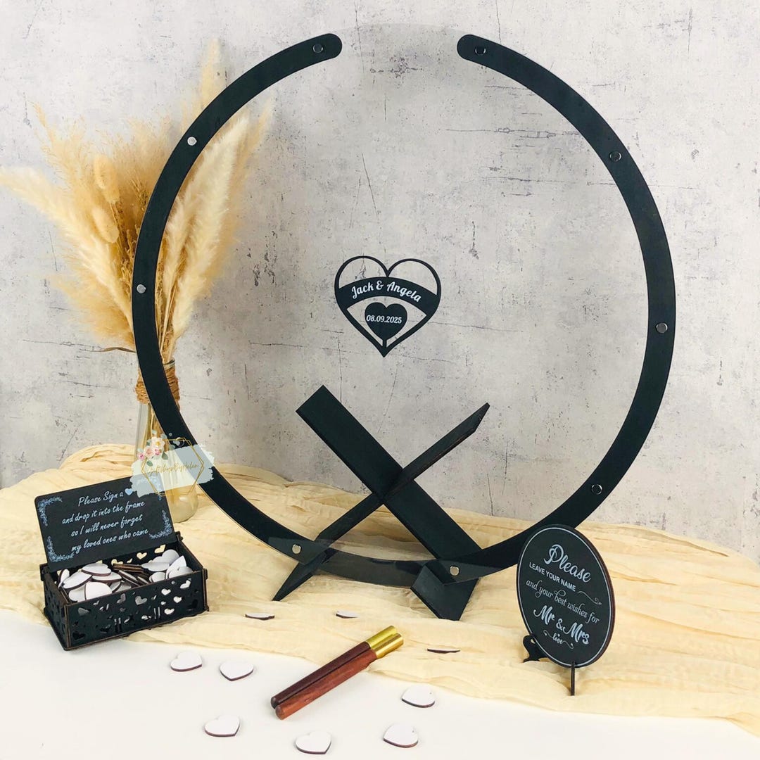 Custom Circle Guest Book Alternative Wedding Sign In, Unique Wedding ...