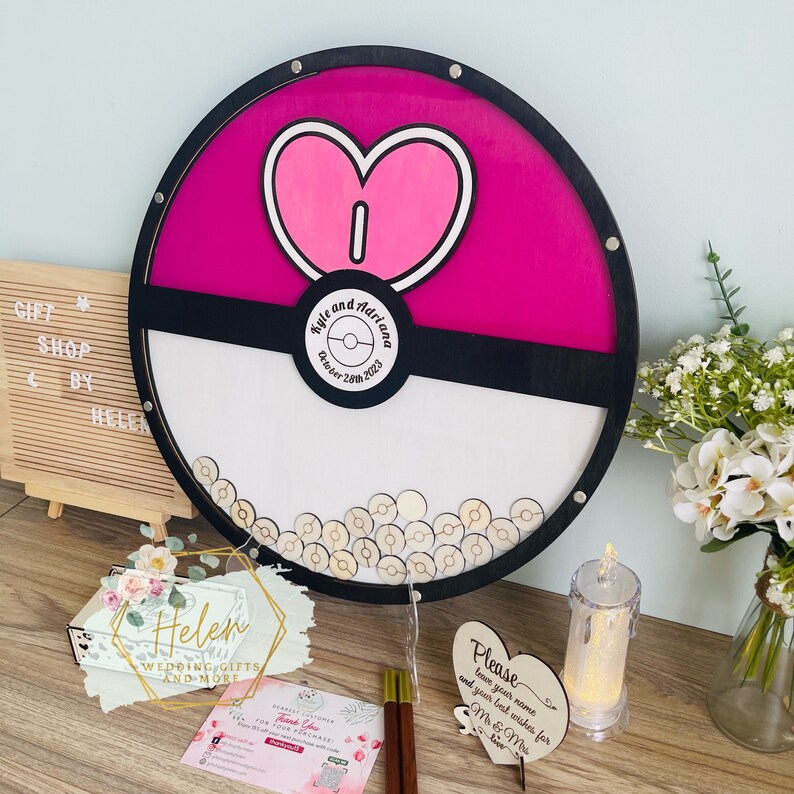 Unique Pokemon Love Ball Guest Book for Weddings and Events ...