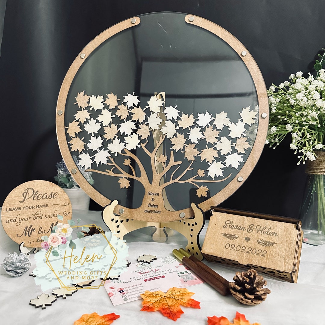 MAPLE TREE & LEAVES Guest Book for Weddings and Events Fall-themed ...
