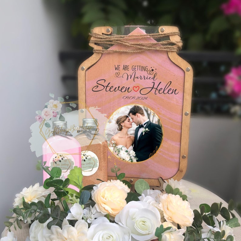 Personalized MASON JAR Sand Ceremony Set for Wedding Wood and Acrylic ...