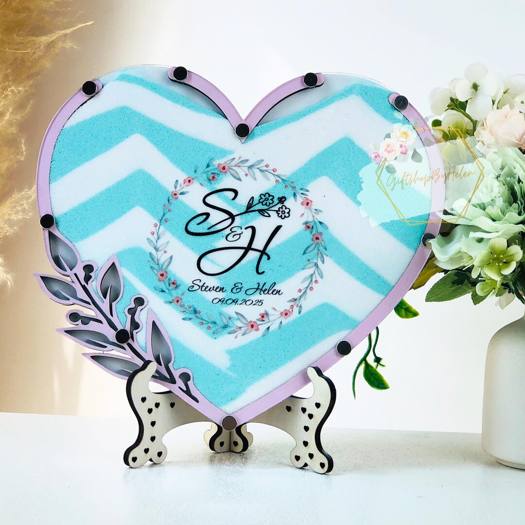 Custom Frame Unity Sand Pouring Set for Blended Wedding Ceremony ...