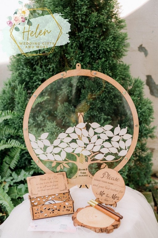 Unique Tree and Leaves Guest Book for Rustic Wedding - Etsy