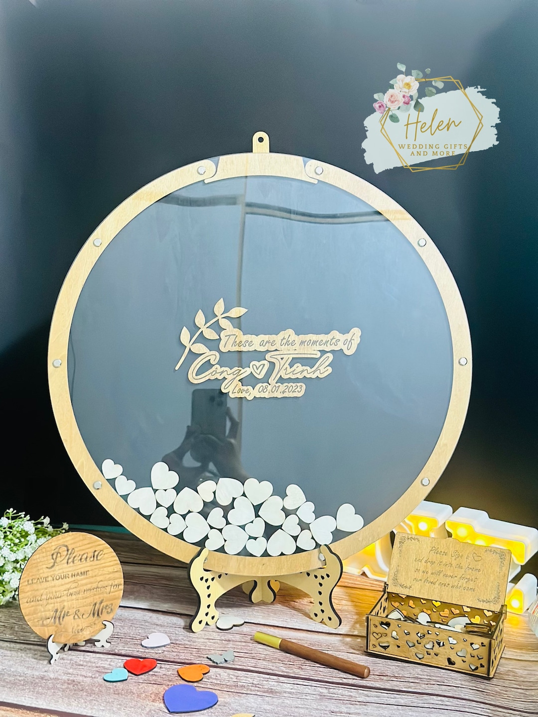 Circle Guest Book, Rustic Wedding Idea,custom Black Circle Wedding ...