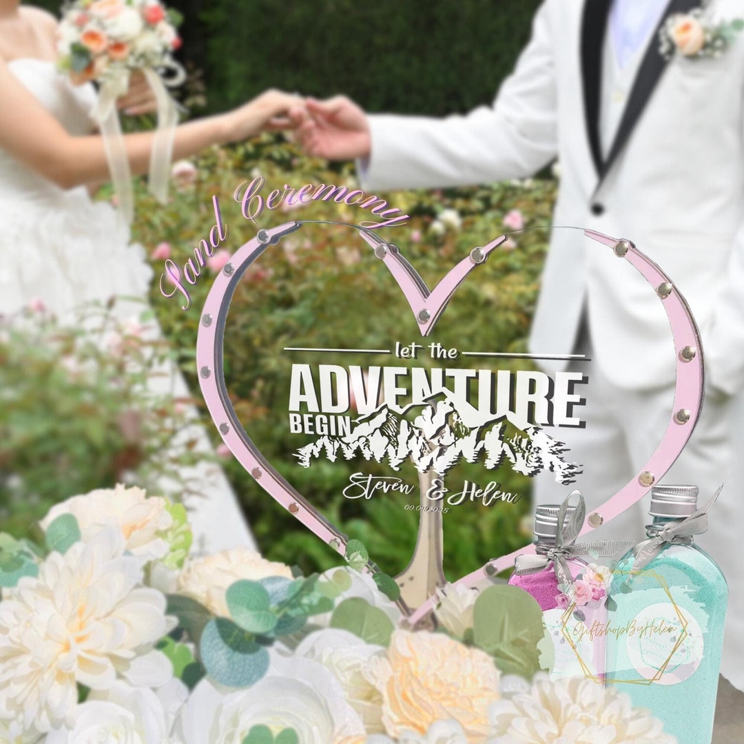 Personalized Adventure Sand Ceremony Set Wedding Heart Frame With ...
