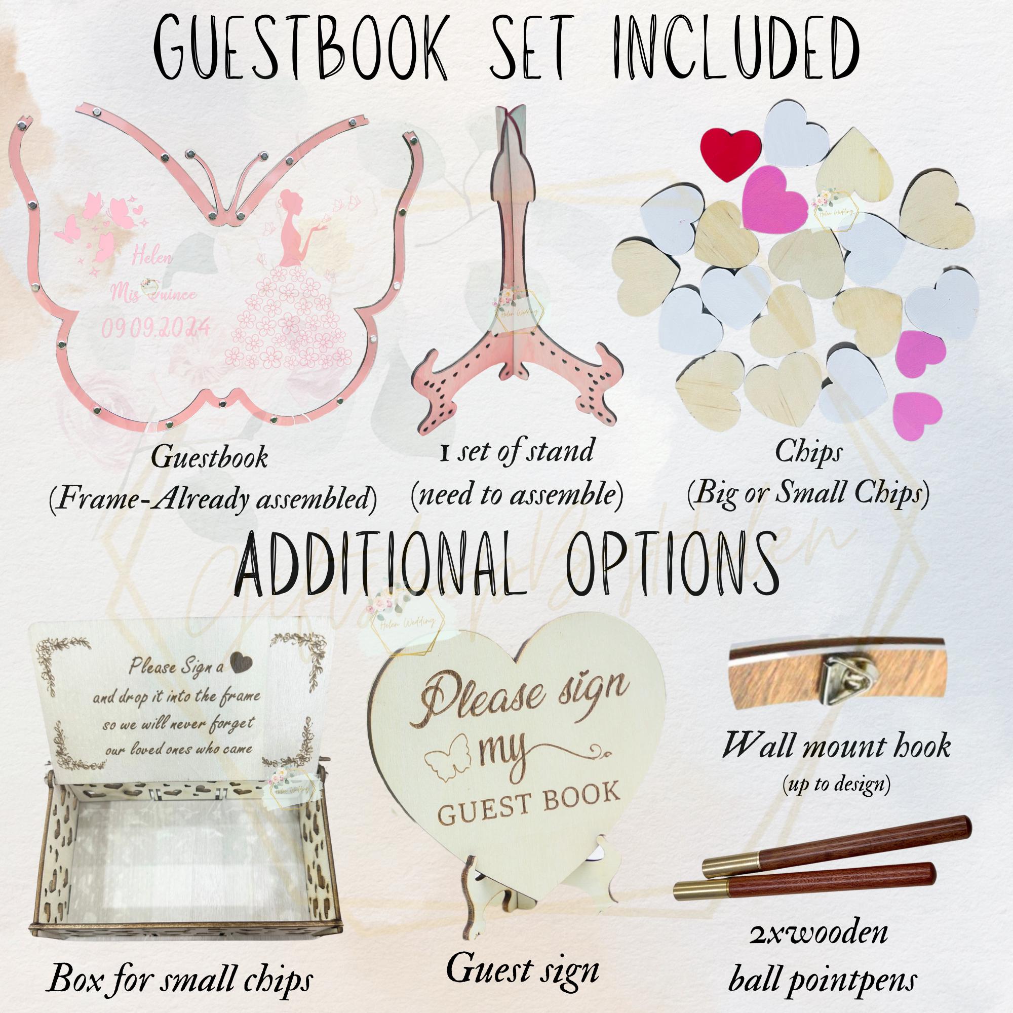 Personalized Quinceanera Guest Book Butterfly Shape Mis XV Quinceanera ...