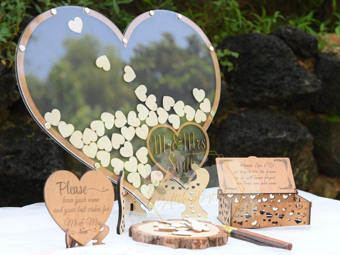 Heart Wedding Guest Book Signs for Wedding Gift for Bride Guest Book ...