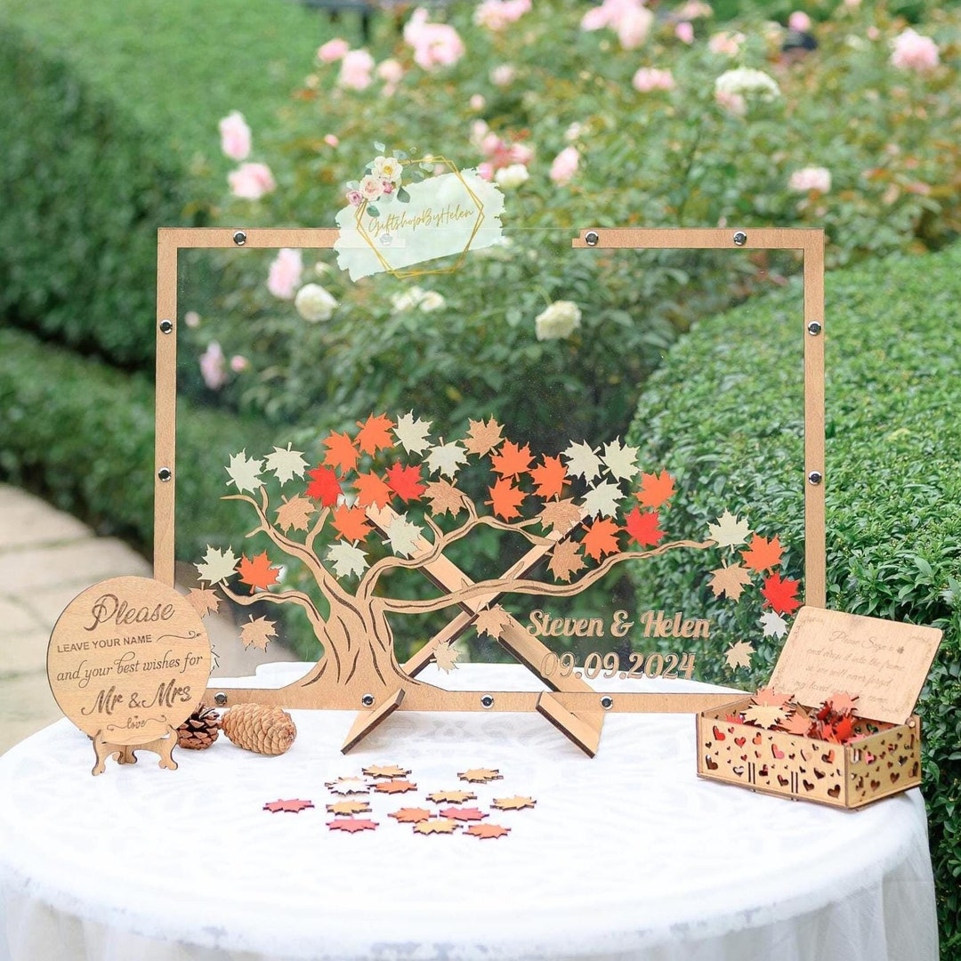 Maple Tree Wedding Guest Book Alternative Rustic Personalized Tree ...