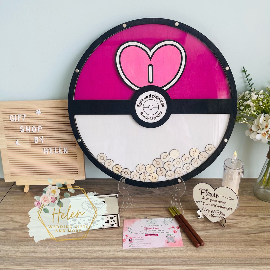 Unique Pokemon Love Ball Guest Book for Weddings and Events ...