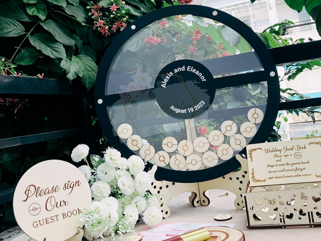 Pokeball Wedding Guest Book Alternative Wooden Drop Box Pika Chu ...