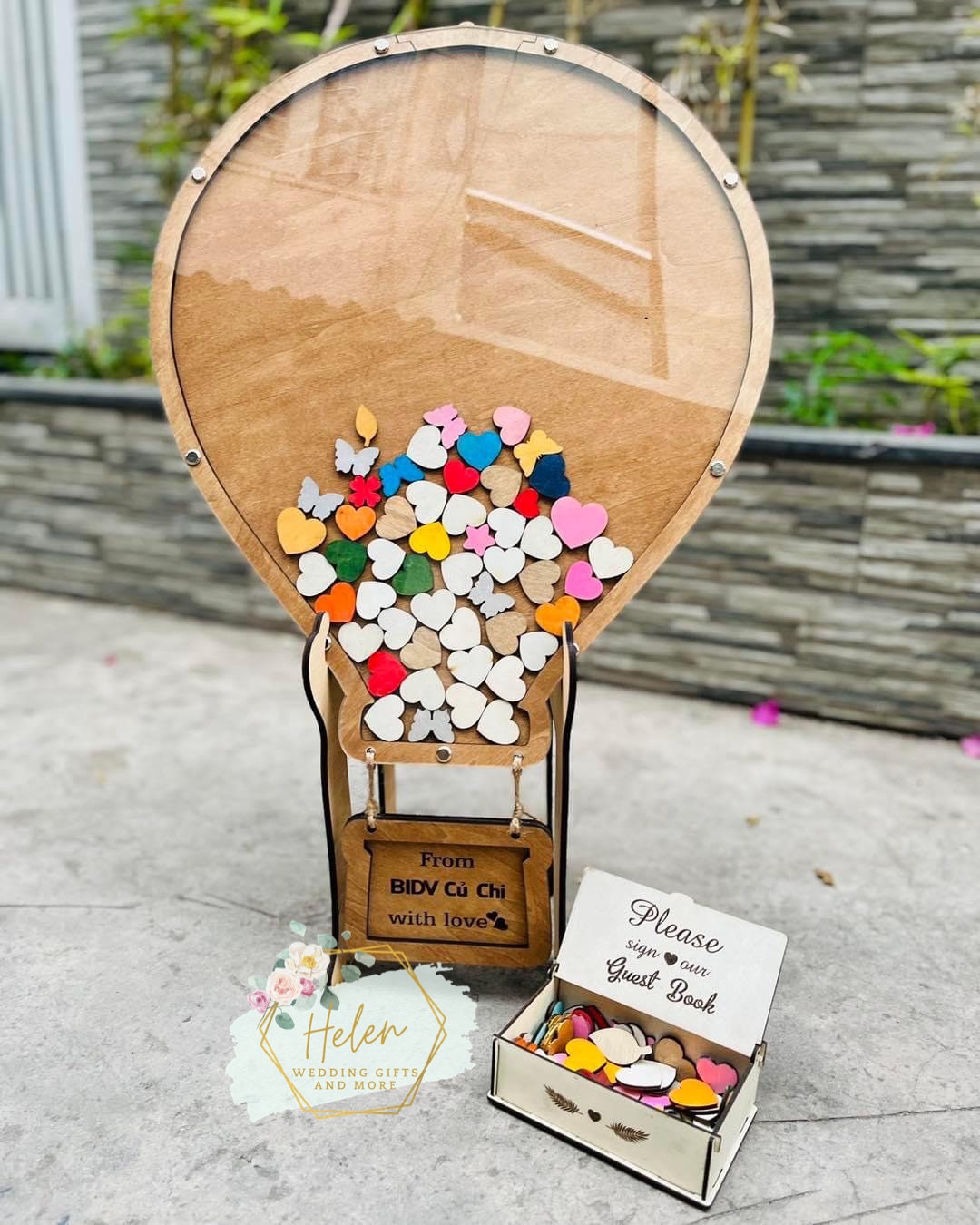 Hot Air Balloon Cloulds Guestbook ,transparent Balloon Shape Guest Book ...