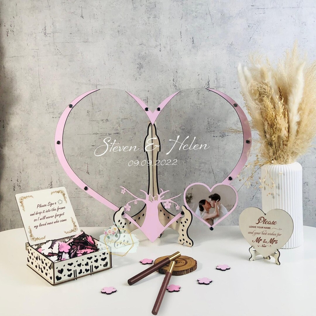 Spring Family Tree Guest Book With Customized Photo for Wedding Guest ...