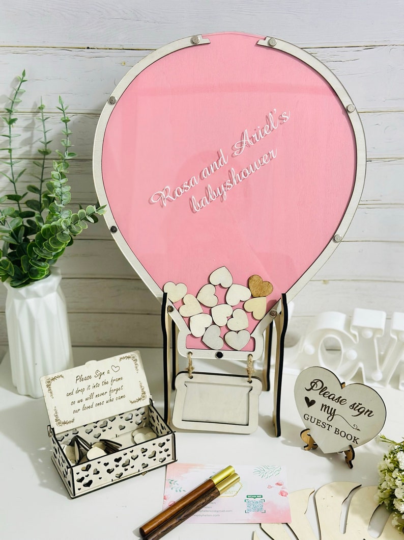 Hot Air Balloon Cloulds Guestbook ,transparent Balloon Shape Guest Book ...