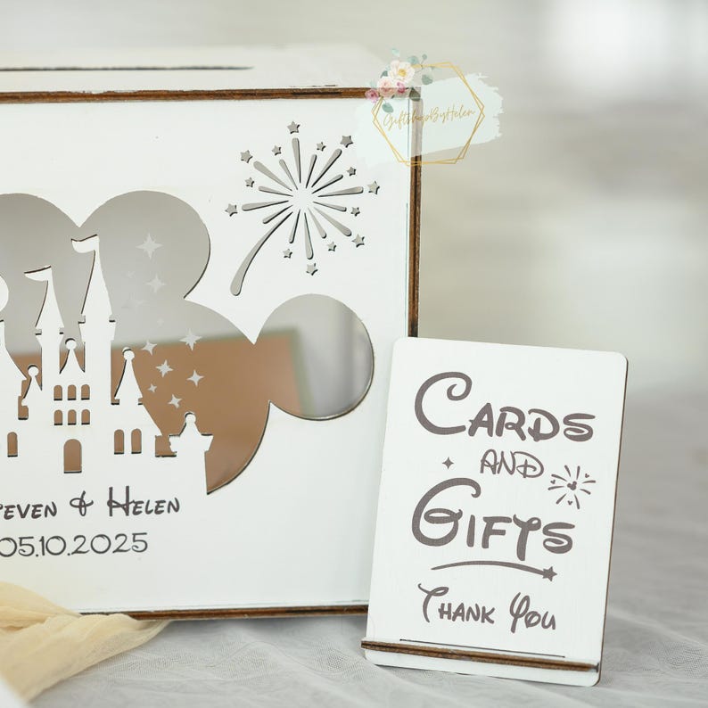 Custom Castle Wedding Card Box for With Acrylic Glass, Wedding Memory ...