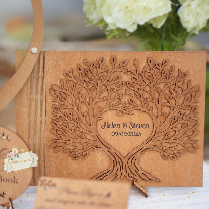 Personalized Wedding Guest Book Maple Leaf Rustic Wedding Sign-in Book ...