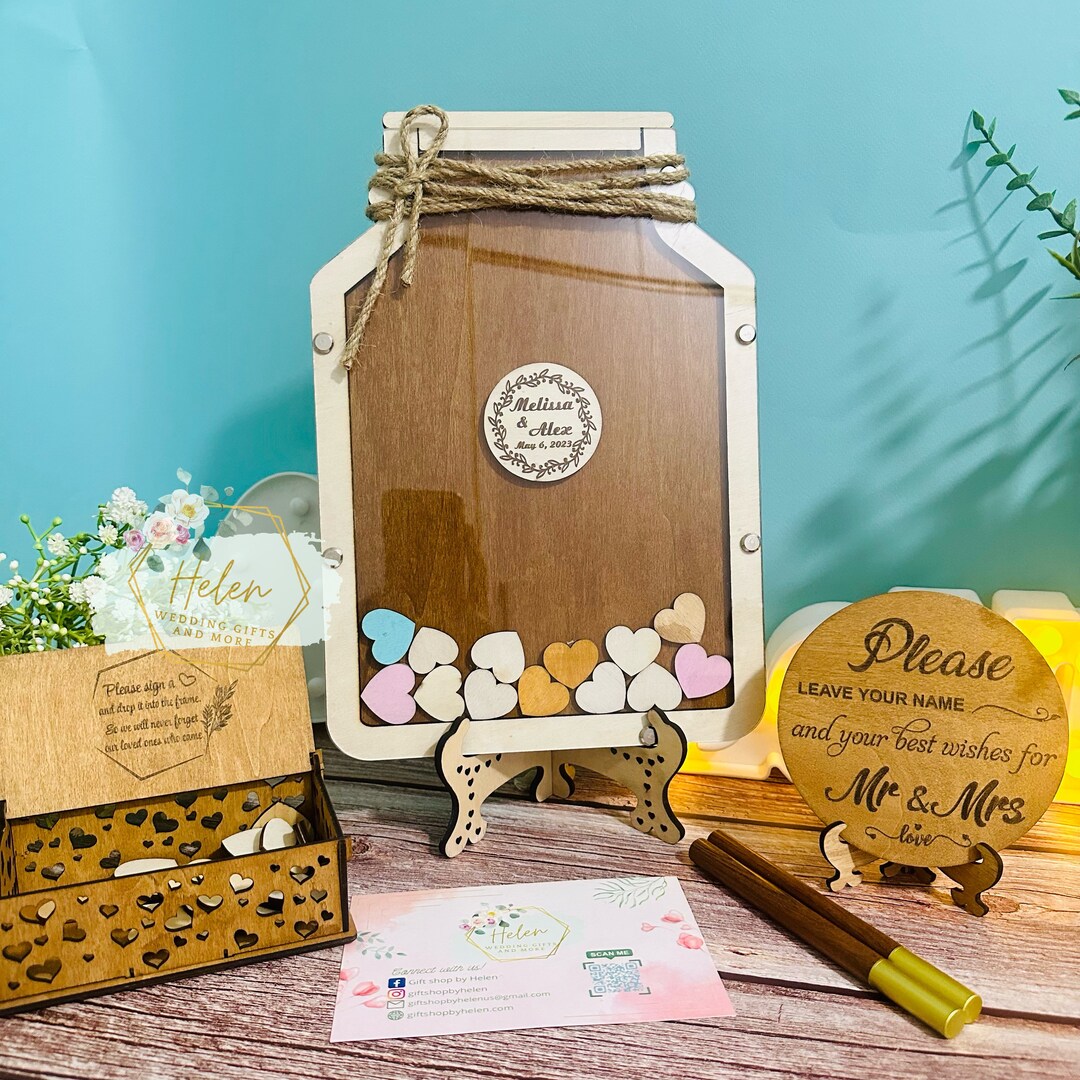 Unique Mason Jar Guest Book for a Rustic Wedding, Wedding Guest Book ...