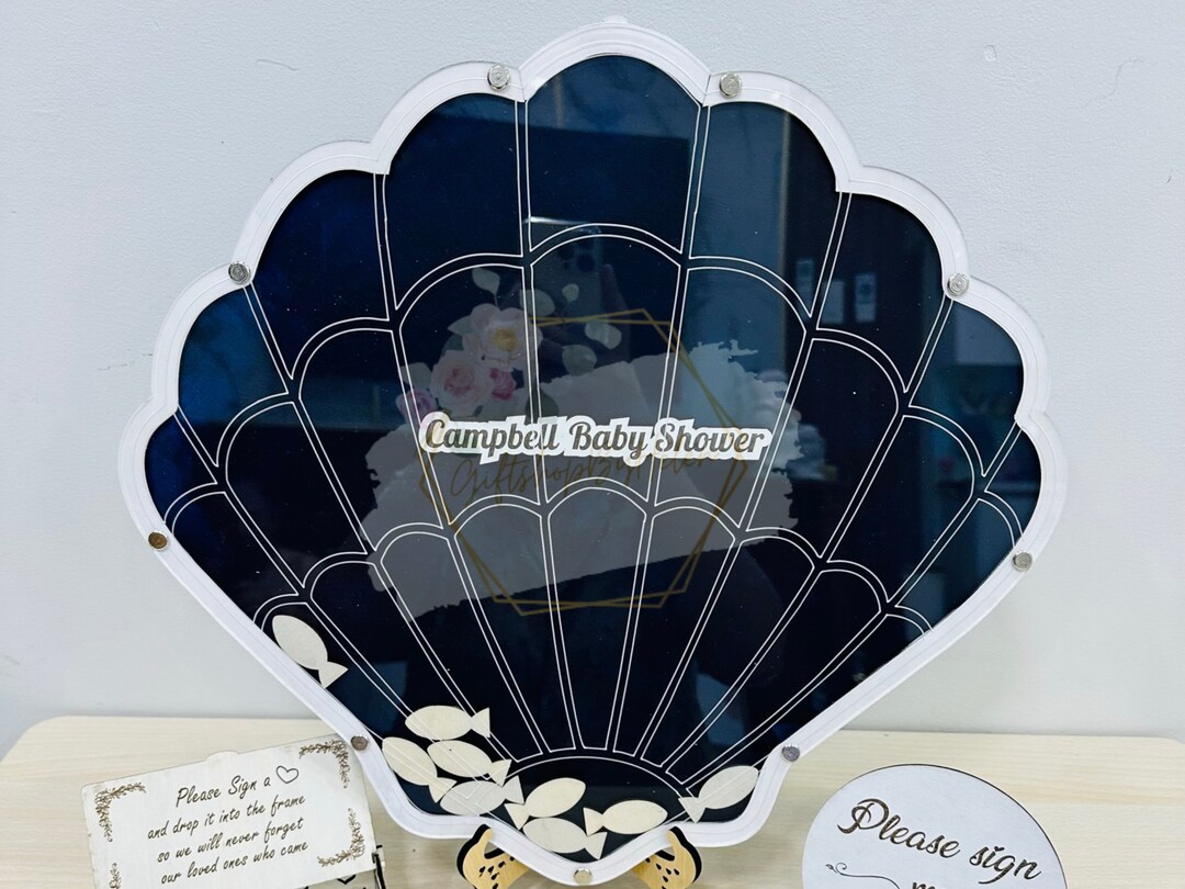 Sea Shell Guest Book Sea Shell Wedding Guest Book Drop Box Custom Sea ...