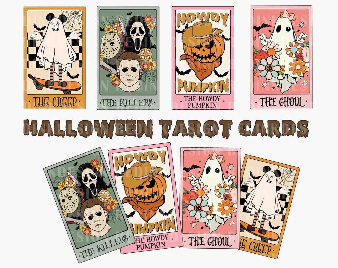 Retro Halloween Tarot Card Png Bundle Retro Halloween Png - Etsy