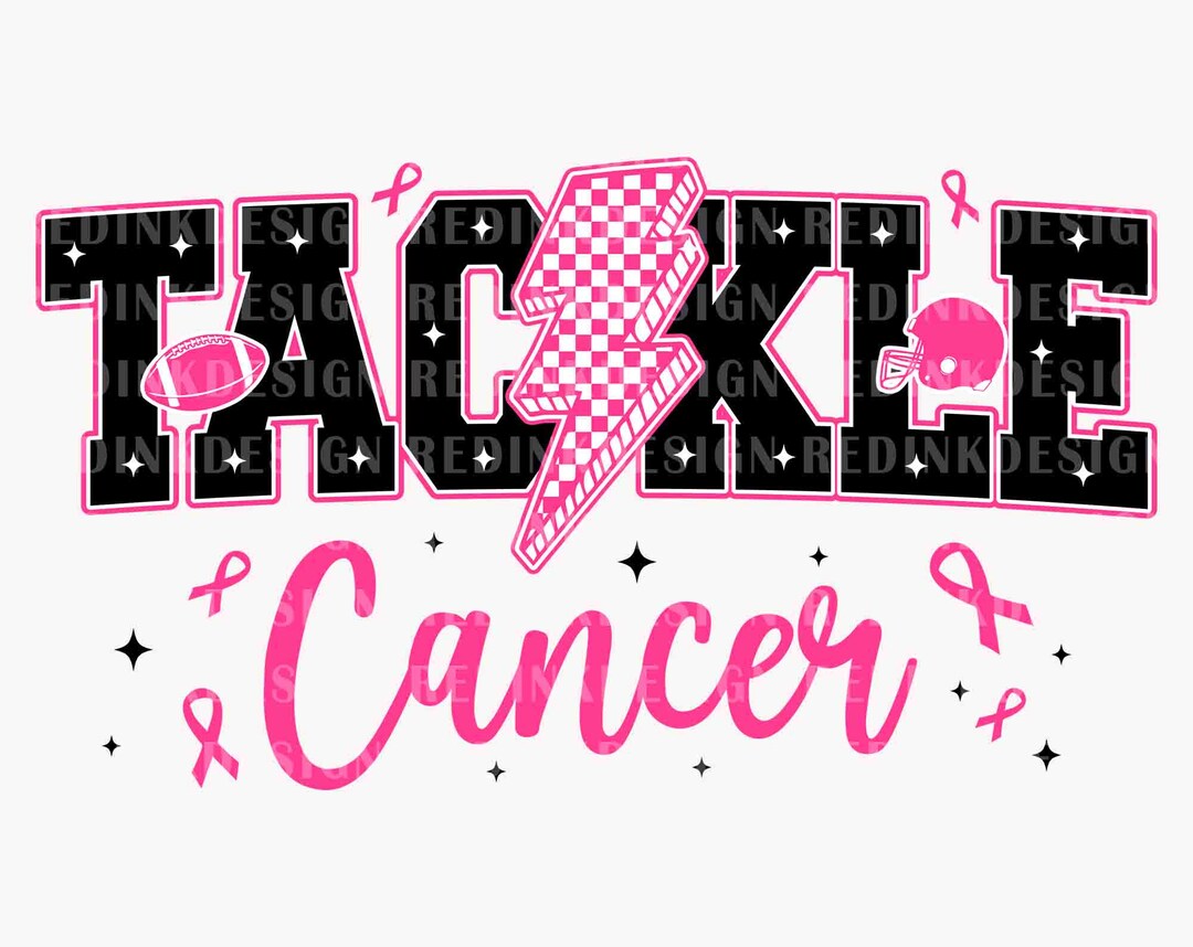 Tackle Breast Cancer SVG, Pink Ribbon Svg, Tackle Pink Svg, Breast ...