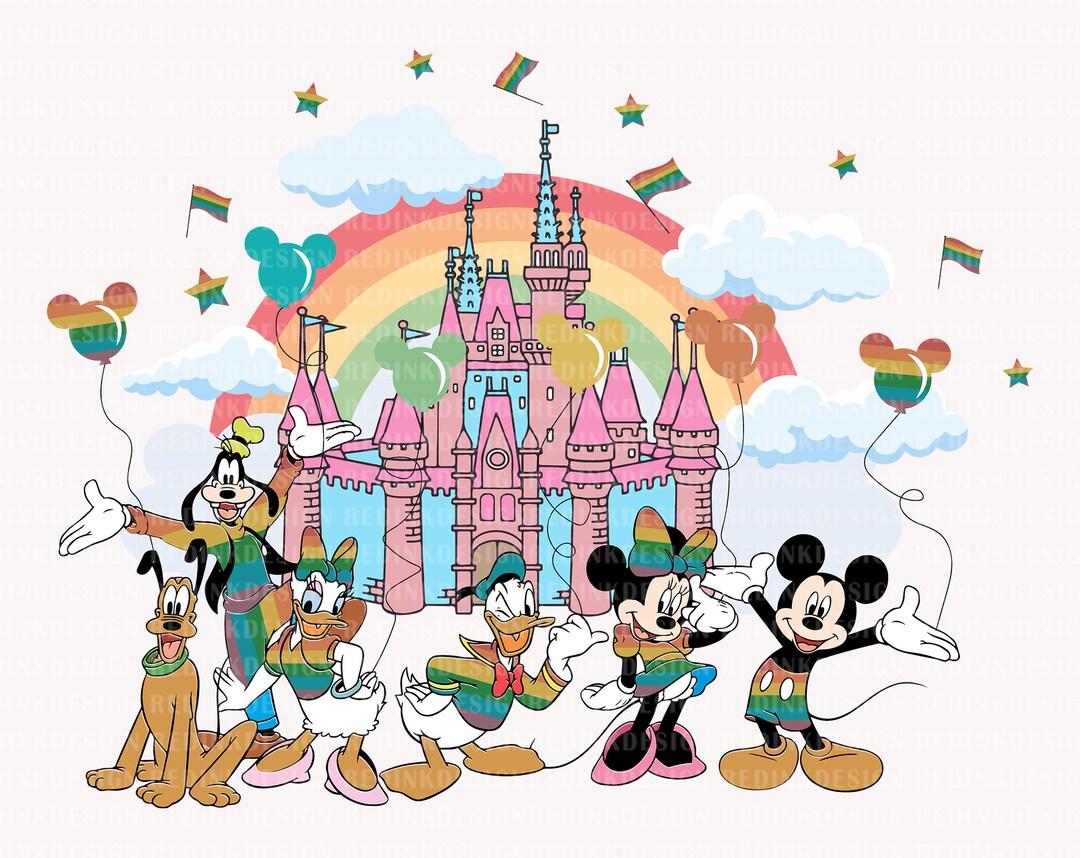 LGBT Svg, Mouse and Friends Svg, Magical Castle Rainbow Svg, Rainbow ...