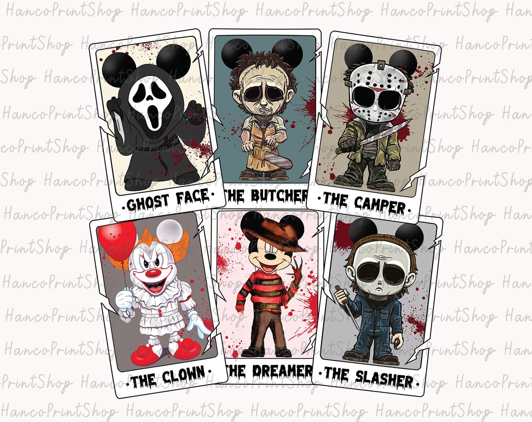 Halloween Horror Tarot Card Png Bundle, Horror Movie Killers Png ...