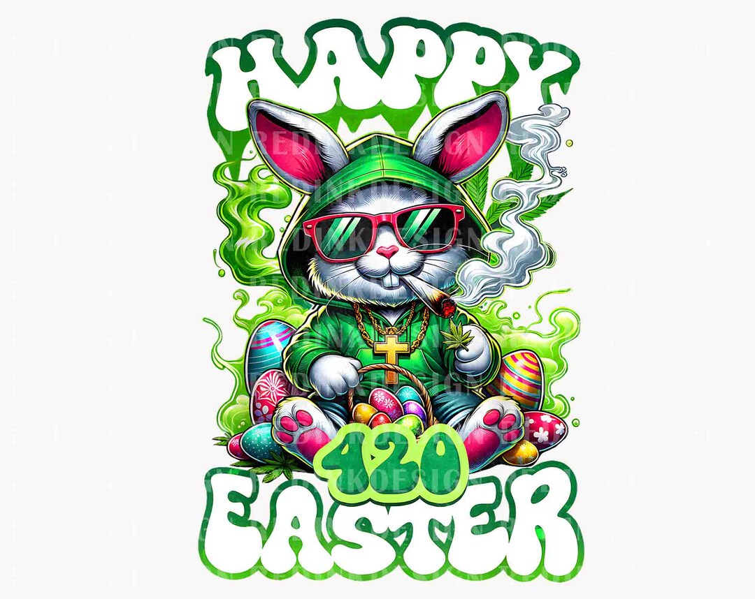 Happy 420 Easter Day PNG, Happy Easter Png, Easter Bunny Png, Retro ...