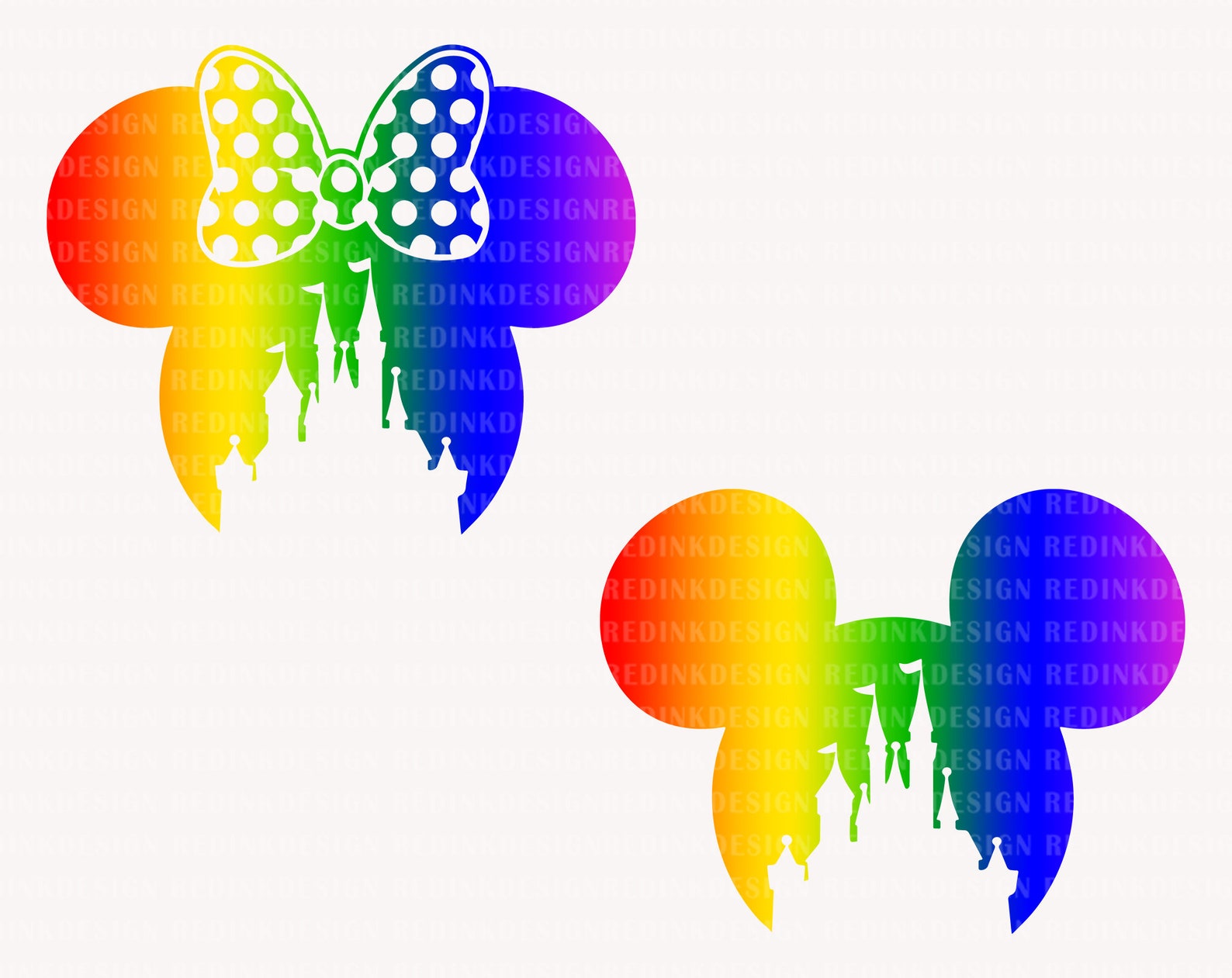 Bundle LGBT Mouse Head Castle Svg, Rainbow Mouse Head Svg, Rainbow Flag ...