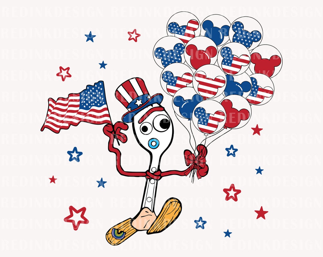 Happy 4th of July Svg, Fork Svg, July 4th Svg, Mouse Balloon Svg ...