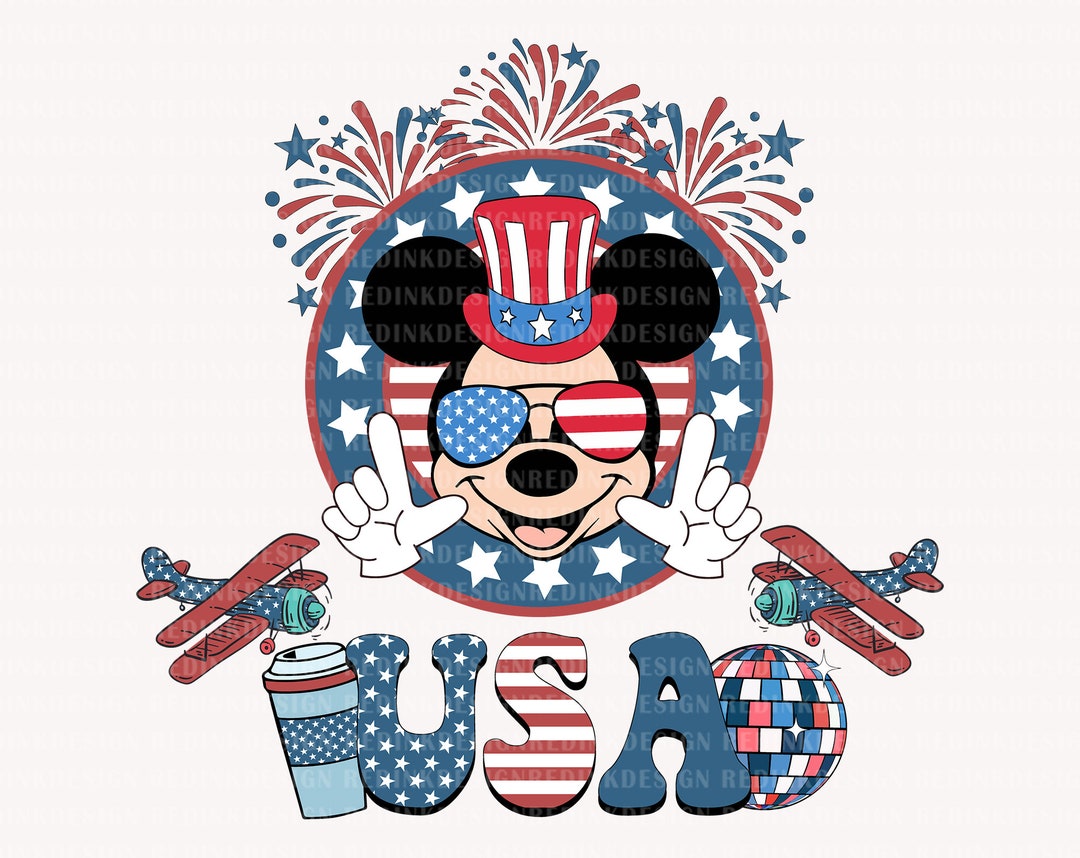 Retro USA Svg, Happy 4th of July Svg, Mouse Head Svg, July 4th Svg ...