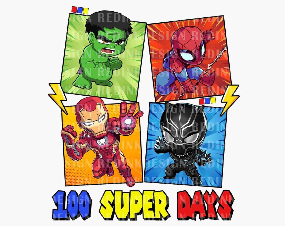 100 Super Days Png, Retro Hero Png, 100 Days of School Png, 100th Day ...