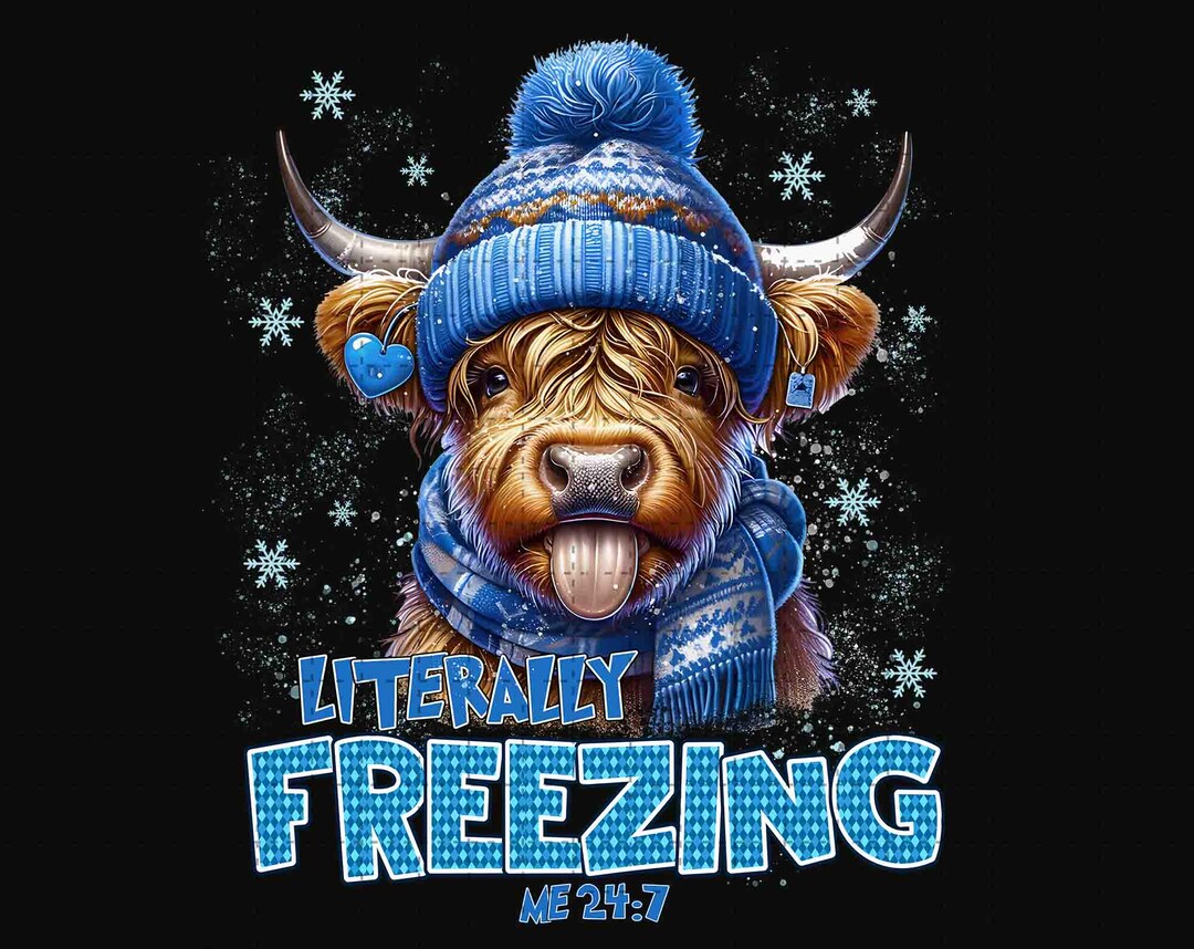 Freezin Season PNG, Funny Literally Freezing Cow Png, Retro Western ...
