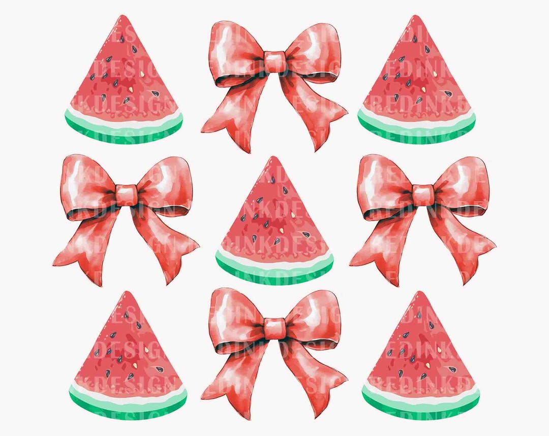 Watermelon Coquette Bow Summer PNG, Spring Summer Fruit Lover Png ...