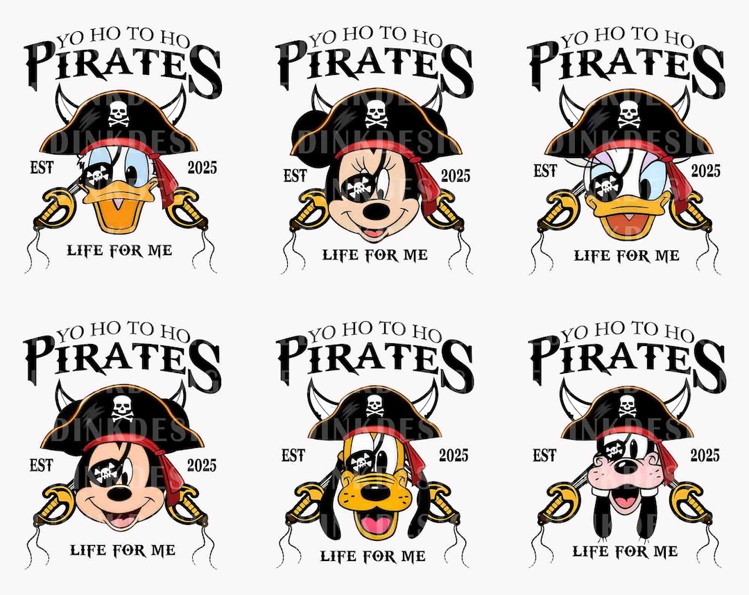 Bundle A Pirate's Life for Me PNG, Pirates Png, Family Trip Png, Mouse ...