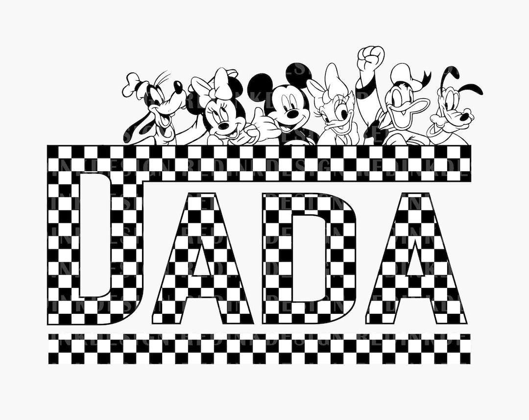 Checkered Dada SVG, Dada Svg, Mouse and Friends Svg, Dada Sublimation ...
