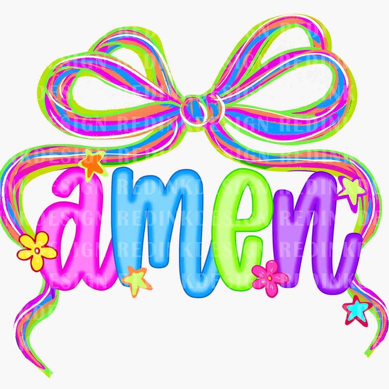Amen Neon Bow - Etsy
