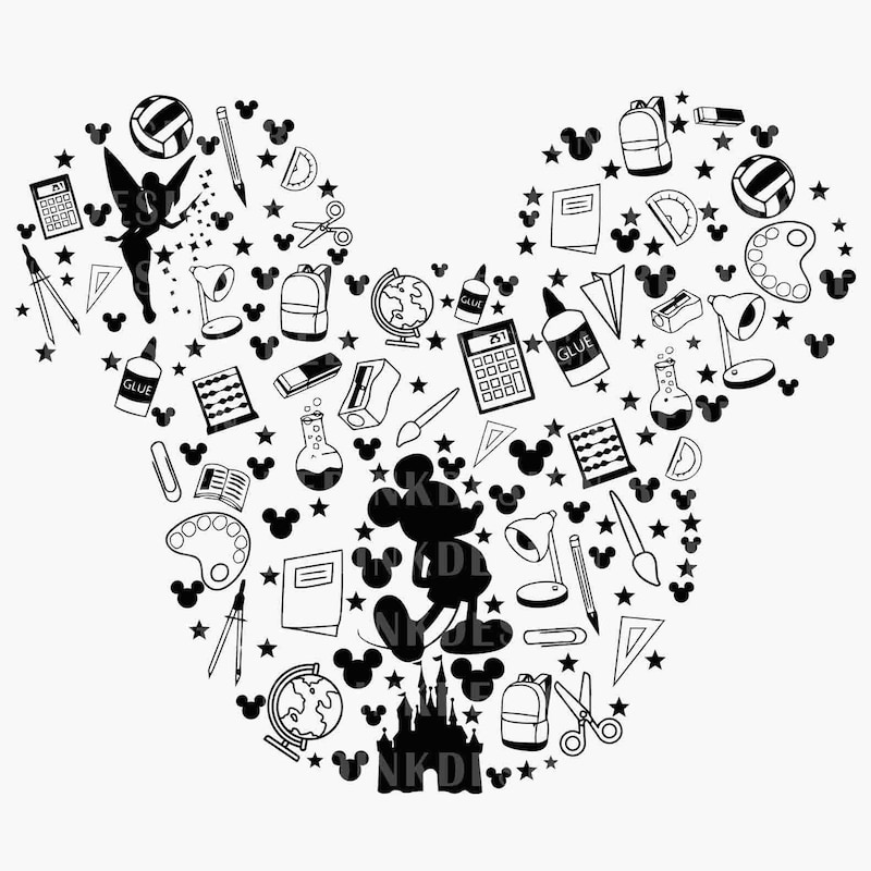 Mickey Mouse Learning Svg - Etsy