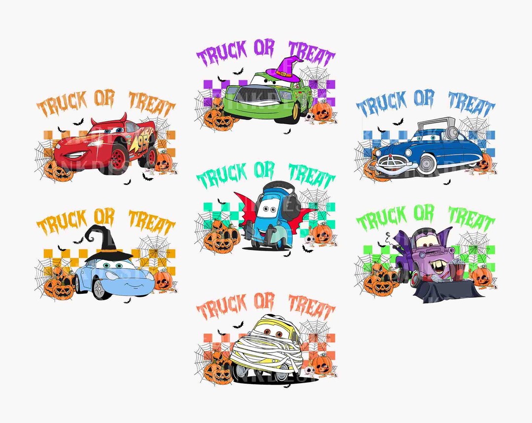 Halloween Truck or Treat PNG, Halloween Cars Png Bundle, Cars Character ...