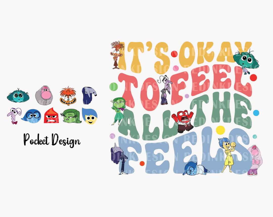 Inside Out It's Okay to Feel All the Feels PNG, Mental Health Png ...