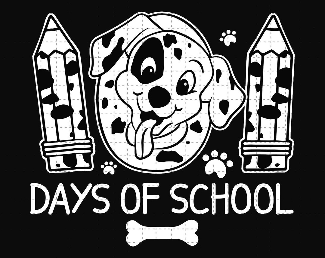 101 Days of School SVG, 101 Days Smarter Svg, Dalmatian Dog Svg, Back ...