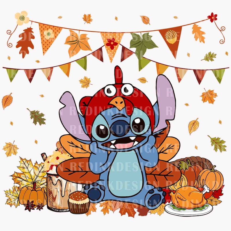 Stitch Thanksgiving Svg - Etsy