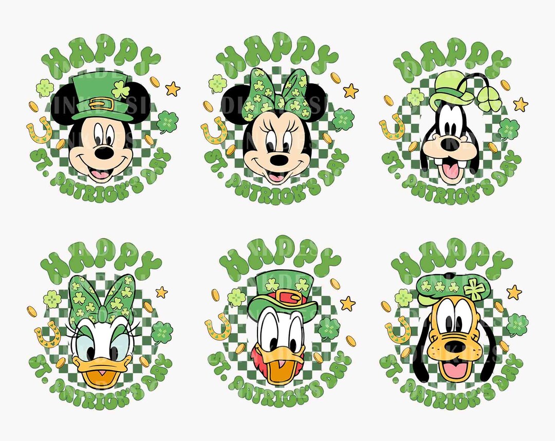 Bundle Mouse and Friends Checkered Patrick's Day SVG, Happy St Patrick ...