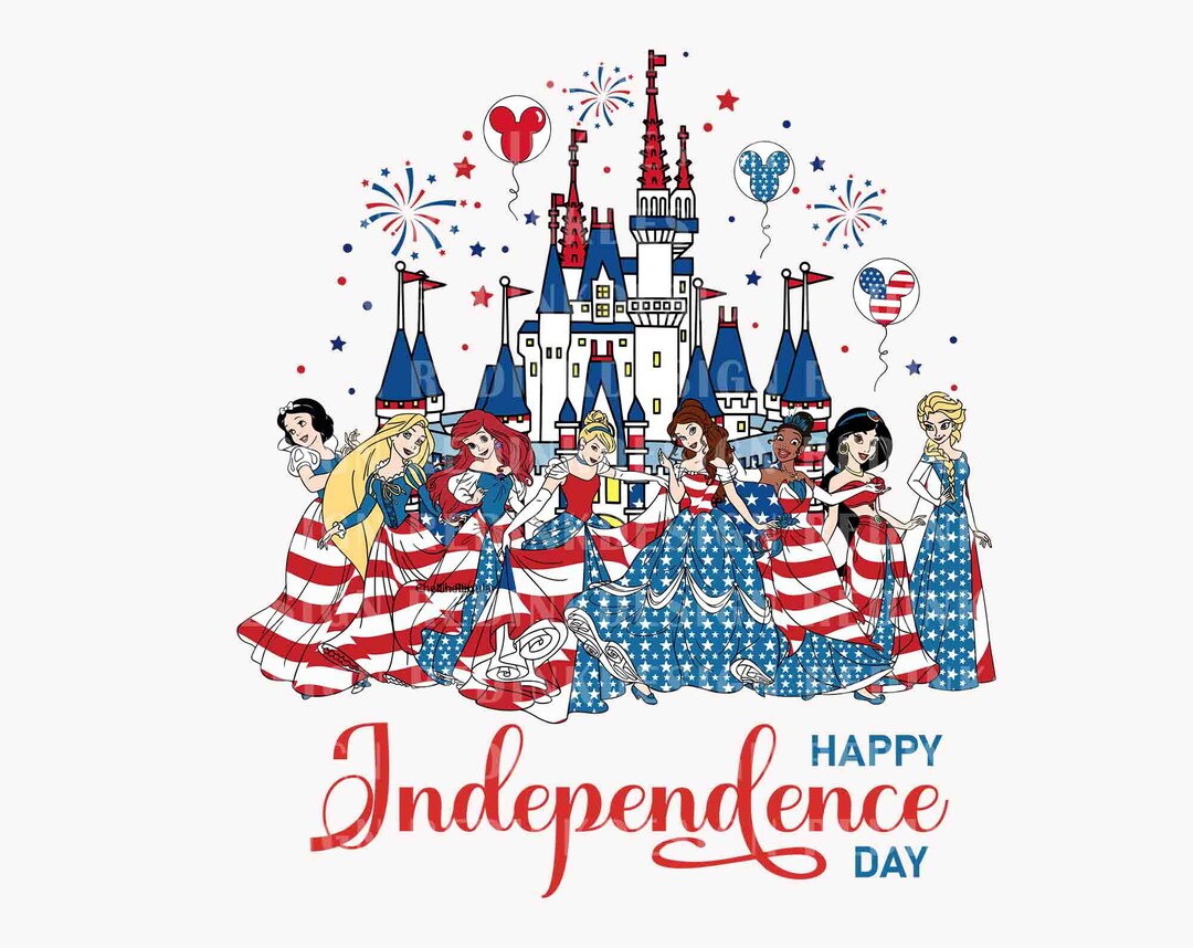 Happy Independence Day PNG, Princesses 4th of July Png, Fourth of July ...