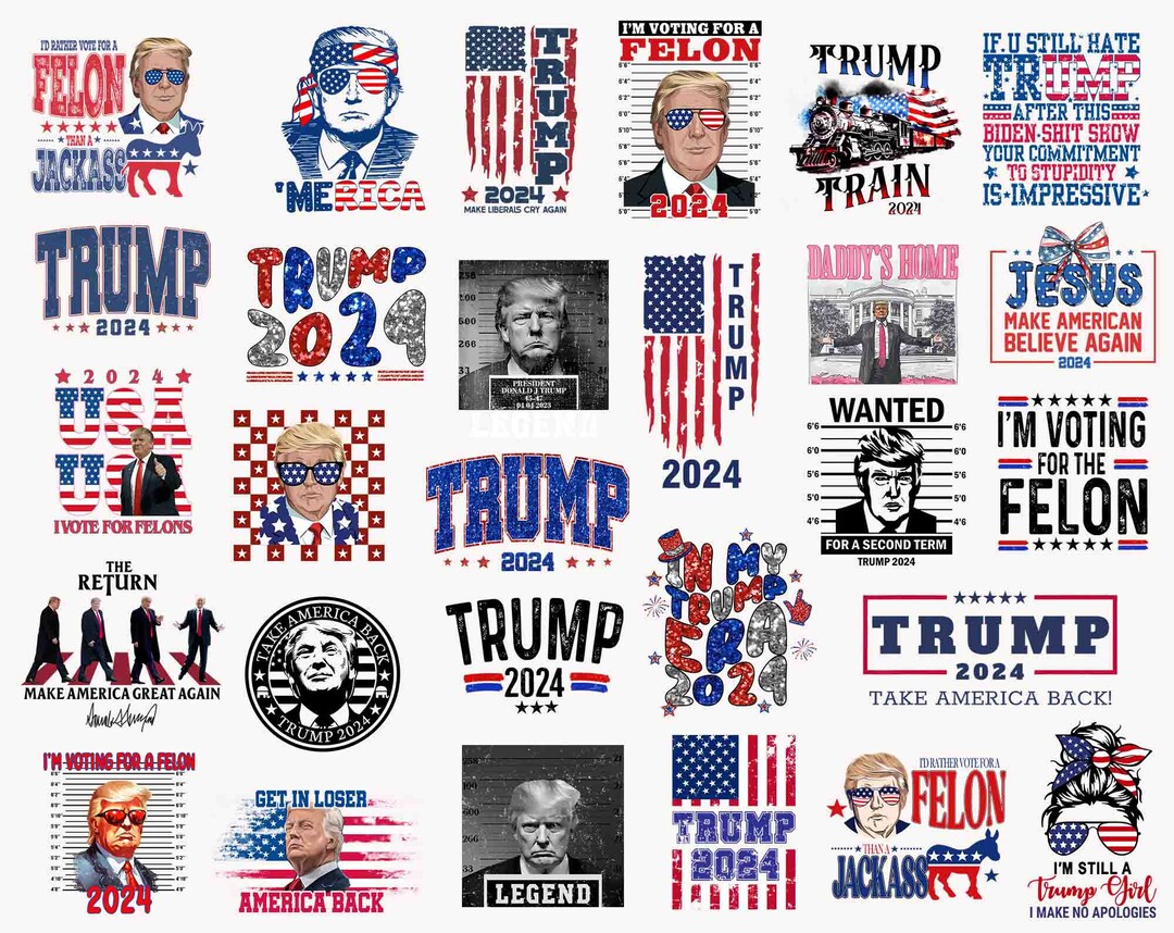 Bundle Trump 2024 Png, Free Trump Png, I'd Rather Vote for A Felon ...