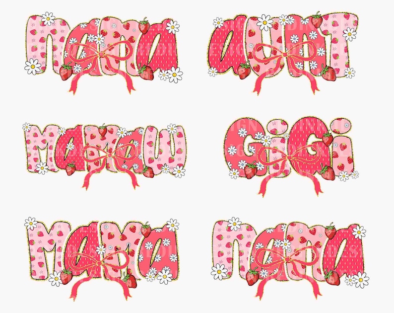 Bundle Mama Coquette Strawberry PNG, Mother's Day Png, Aunt Coquette ...